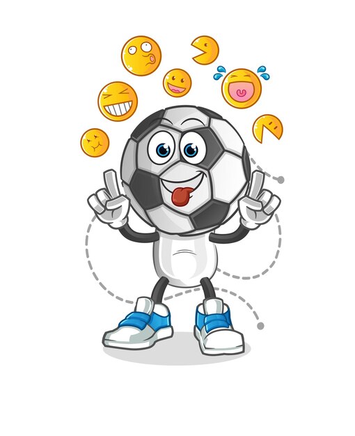 Cheerful Soccer Ball Character with Smiling Emojis | Jiffy Designs
