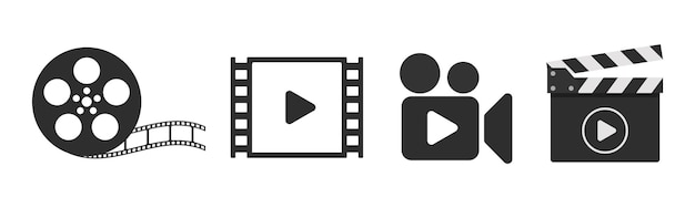 Iconic Movie Production Symbols in Minimalist Black and White | Jiffy ...