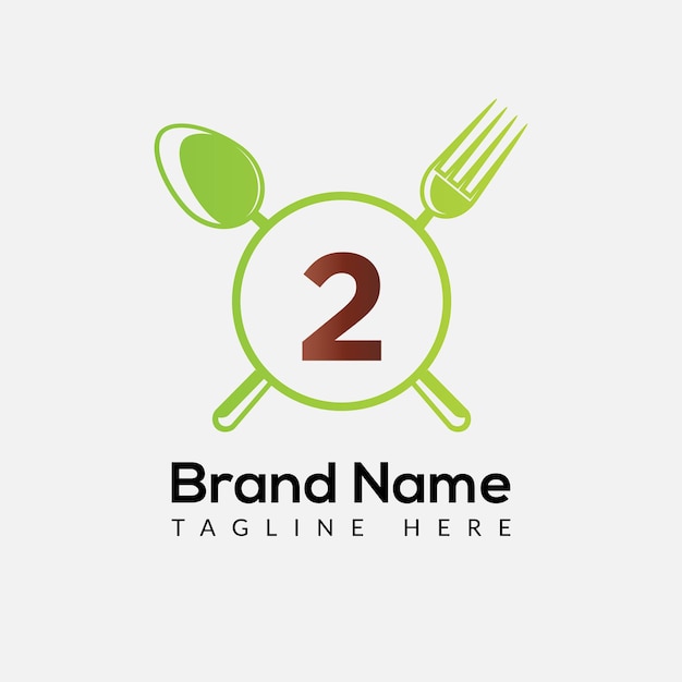 Stylish Crossed Utensils with Numeric Brand Mark | Jiffy Designs