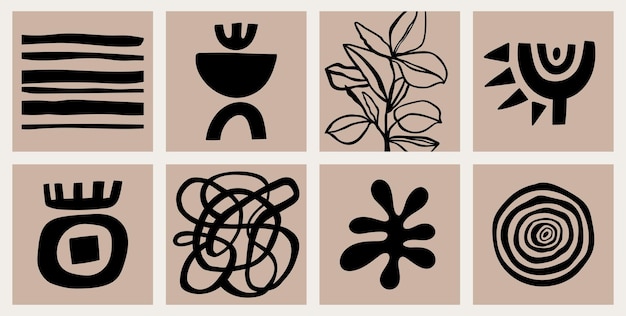 Abstract Shapes and Symbols in Earthy Tones | Jiffy Designs