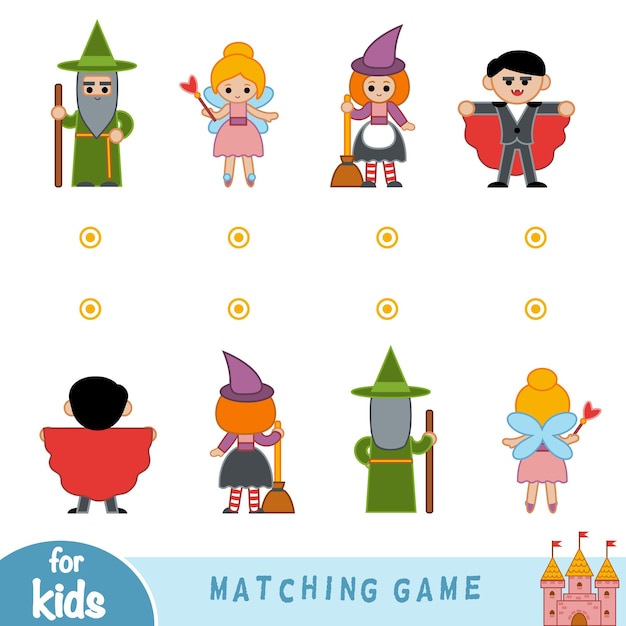 Whimsical Fairy Tale Characters in a Matching Game for Kids | Jiffy Designs