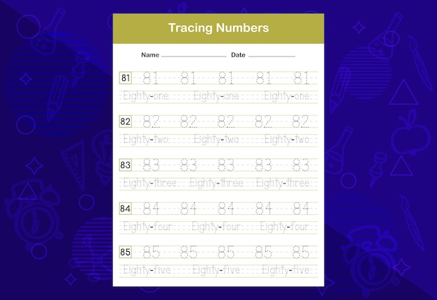 Vibrant Tracing Numbers Worksheet for Early Learners | Jiffy Designs