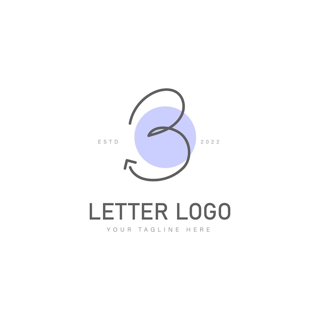 Elegant Cursive 'B' Letter Logo with Minimal Circular Design | Jiffy ...