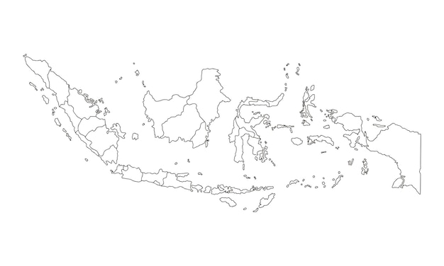 Detailed Outline Map of the Indonesian Archipelago | Jiffy Designs