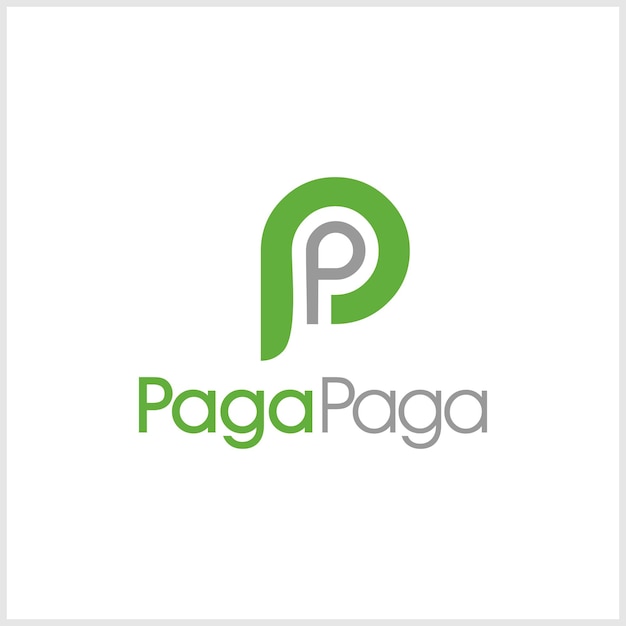 Vibrant Green and Gray Circular Logo with 'Paga Paga' Text | Jiffy Designs