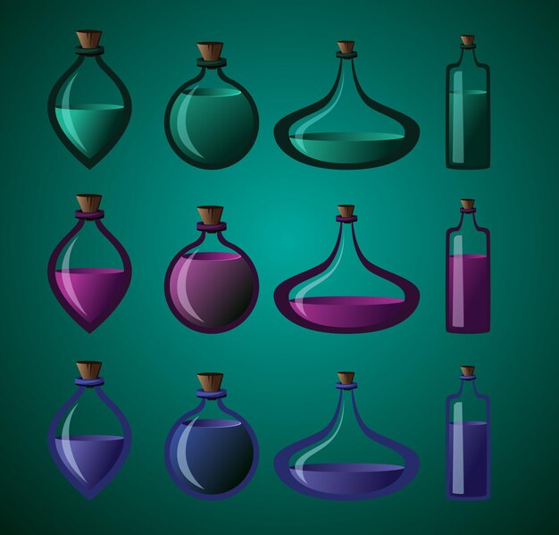Vibrant Collection of Enchanting Potion Bottles and Decanters | Jiffy ...