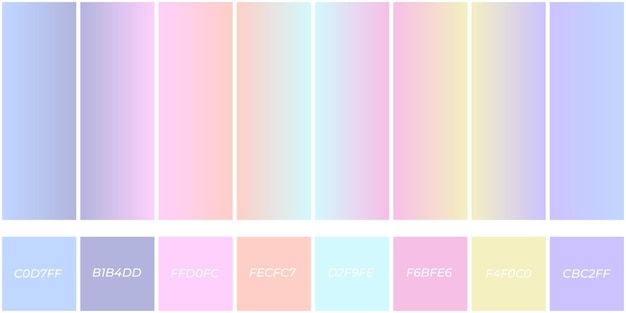 Vibrant Pastel Gradient Palette with Hexadecimal Color Codes | Jiffy ...