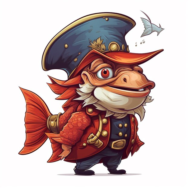 Charming Pirate Fish in Swashbuckling Attire | Jiffy Designs