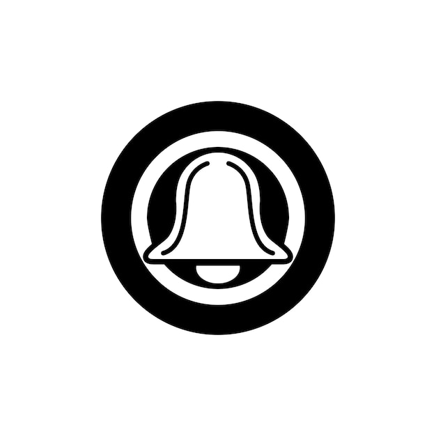 Elegant Black and White Bell Icon with Minimalist Design | Jiffy Designs