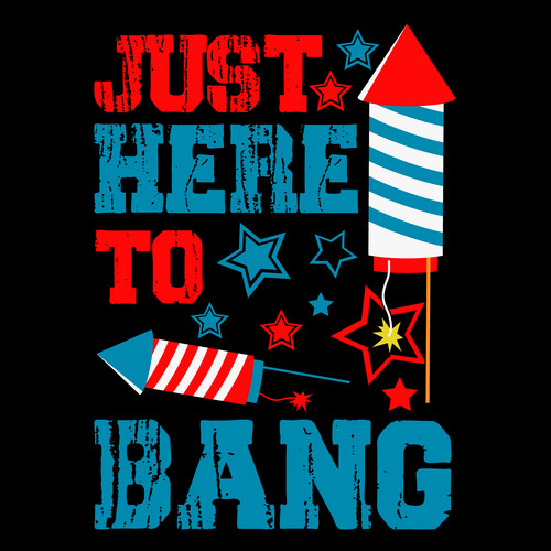 4th July T Shirt Patriotic Shirts Just Here To Bang Fireworks Memorial ...
