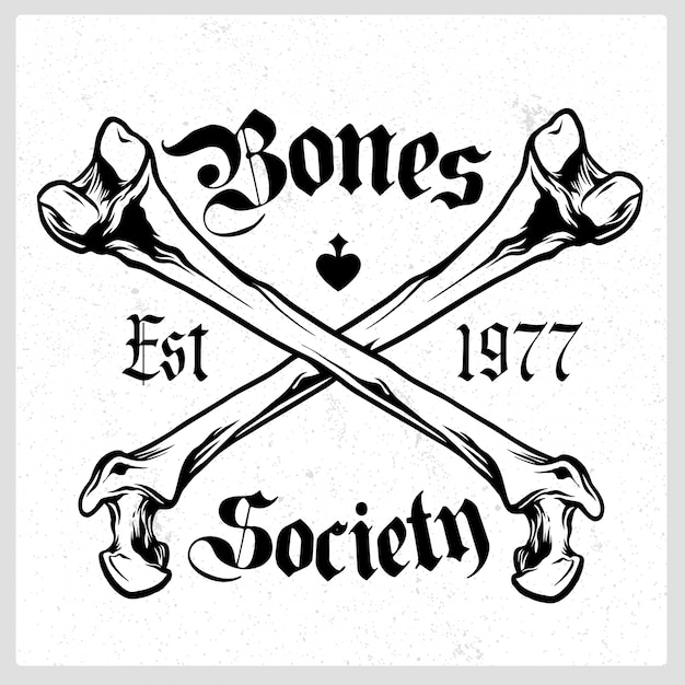 Vintage Crossed Bones Logo with Retro Lettering and Heart | Jiffy Designs