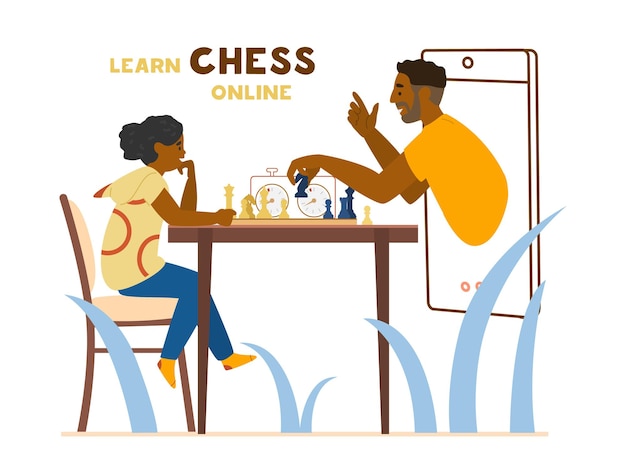 Two friends playing chess online with smartphone guidance | Jiffy Designs