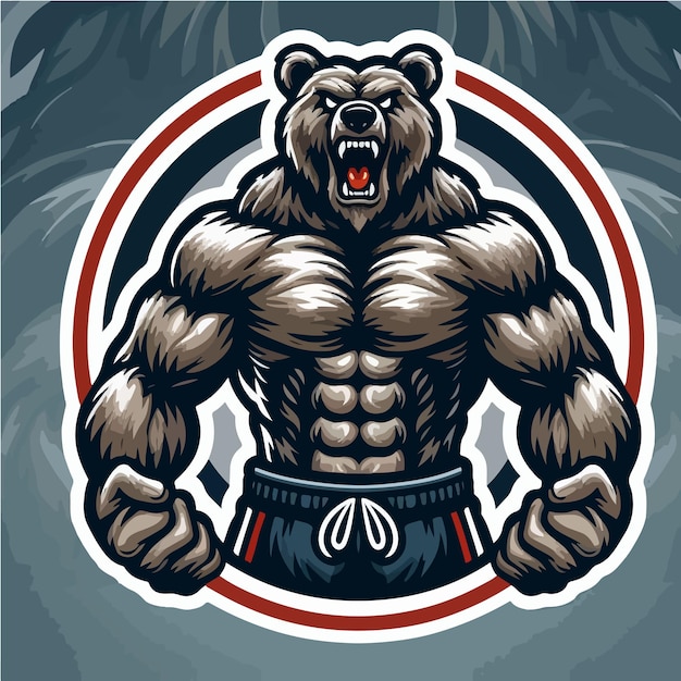Ferocious Grizzly Bear Warrior in Fierce Battle Stance | Jiffy Designs