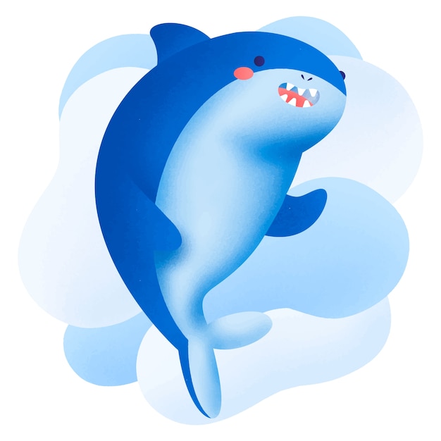Playful Blue Shark Swimming in Clouds | Jiffy Designs