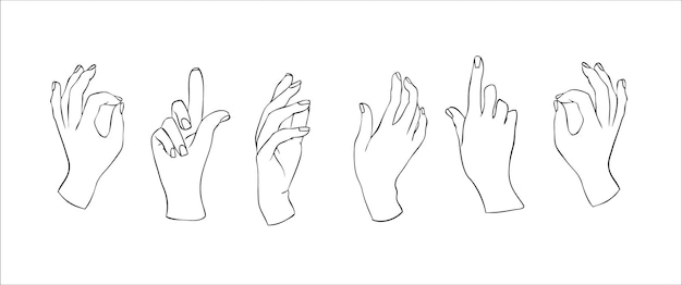 Expressive Hands: A Minimalist Line Art Study of Gesture | Jiffy Designs