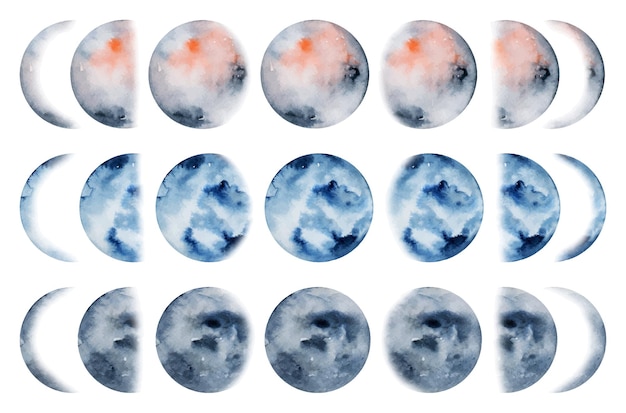 Ethereal Moon Phases: A Celestial Watercolor Exploration | Jiffy Designs