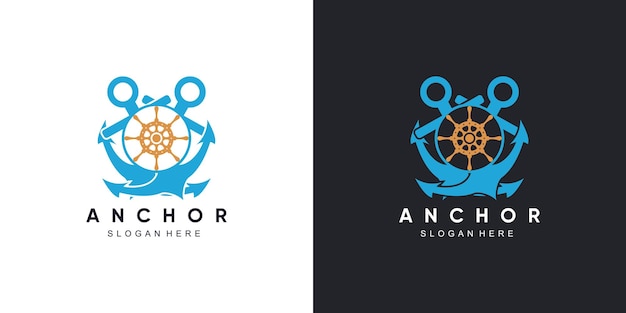 Iconic Anchor with Nautical Wheel Logo | Jiffy Designs