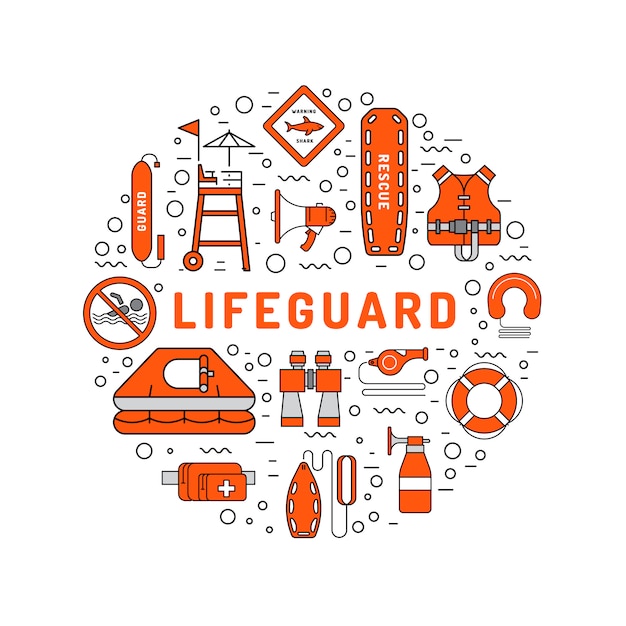 Essential Lifeguard Equipment and Gear in Vibrant Illustration | Jiffy ...
