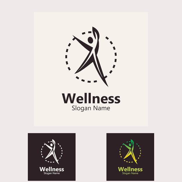 Vibrant Wellness Emblem with Stylized Human Silhouette | Jiffy Designs