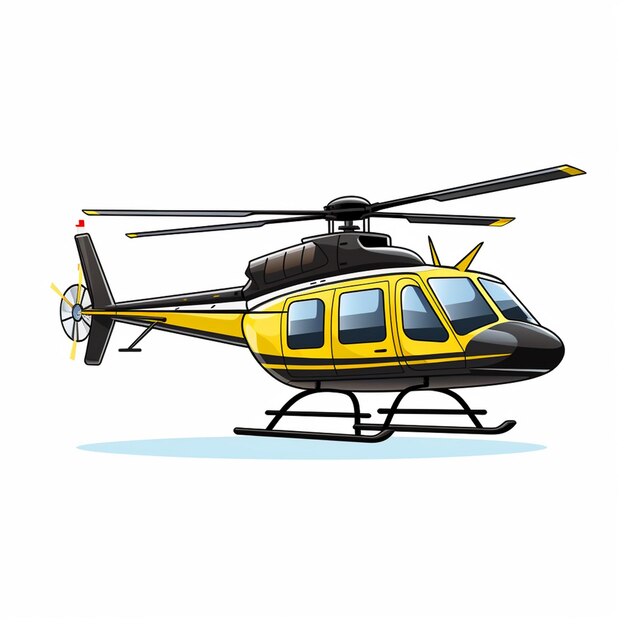 Sleek and Powerful Yellow Helicopter in Flight | Jiffy Designs