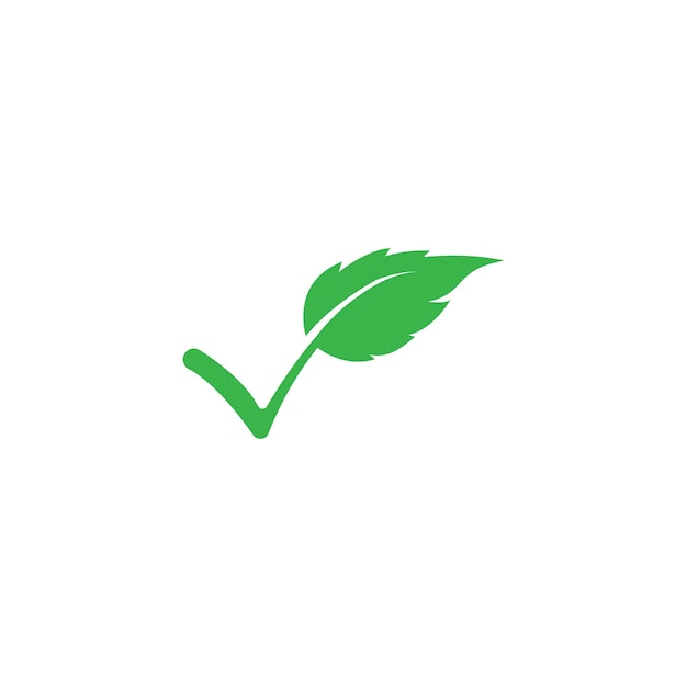 Minimalist Green Leaf Check Mark Illustration | Jiffy Designs