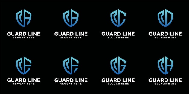Striking Shield Logos with Futuristic Neon Guard Line Branding | Jiffy ...