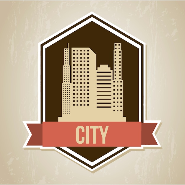 Iconic City Skyline Emblem with Ribbon Banner | Jiffy Designs