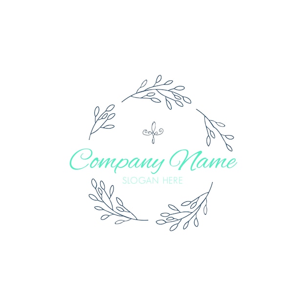 Elegant Floral Wreath with Company Name in Cursive Font | Jiffy Designs