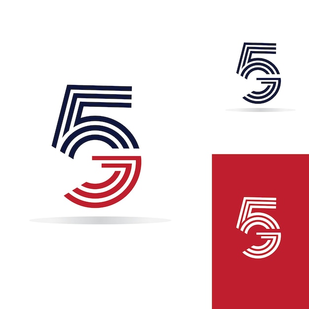 Stylized number five with bold geometric patterns | Jiffy Designs