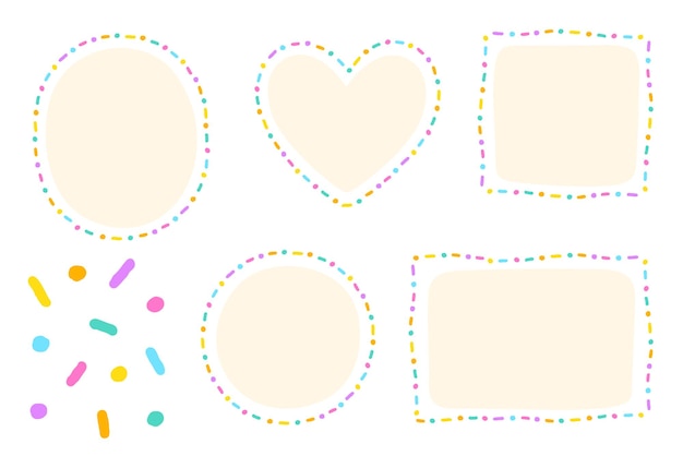 Colorful Doodle Frames and Shapes Collection | Jiffy Designs