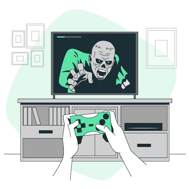 Intense Gamer Plays Thrilling Video Game on TV Screen | Jiffy Designs