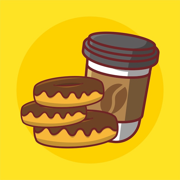 Delectable Donuts and Delightful Drink on Vibrant Yellow | Jiffy Designs