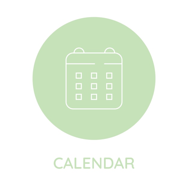 Minimalist Green Calendar Icon with Simple Grid Design | Jiffy Designs