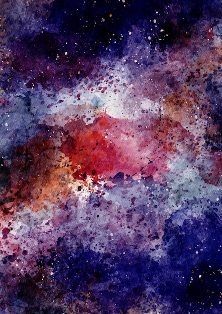 Vibrant Watercolor Nebula with Stars in Deep Space Colors | Jiffy Designs