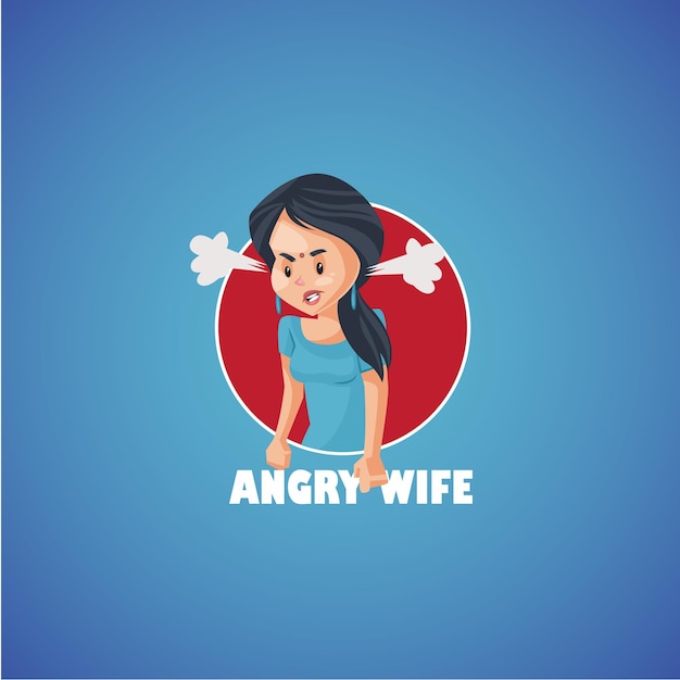 Expressive Cartoon Illustration of an Angry Wife | Jiffy Designs