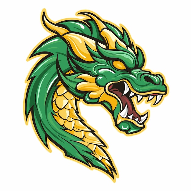 Fierce and Majestic Green Dragon Mascot | Jiffy Designs