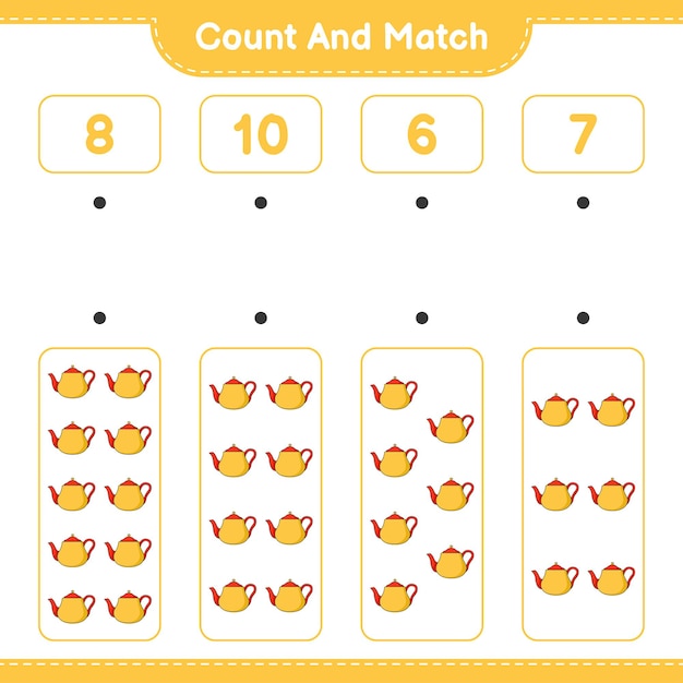 Cheerful Teapot Count and Match Activity | Jiffy Designs