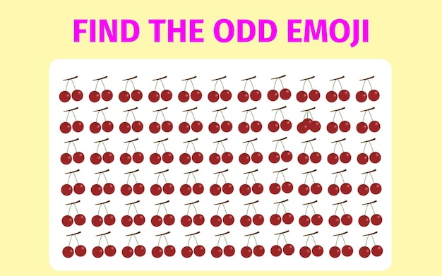 Spot the Unique Cherry Emoji in a Sea of Identical Ones | Jiffy Designs
