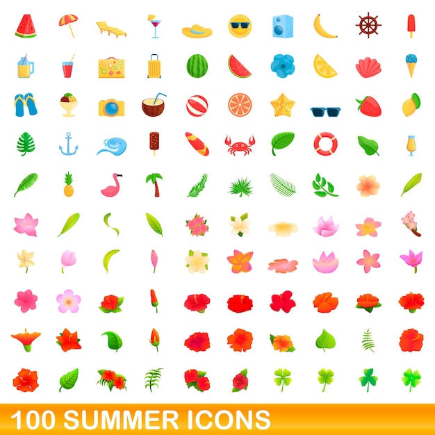 Vibrant Collection of 100 Summer-Themed Icons | Jiffy Designs