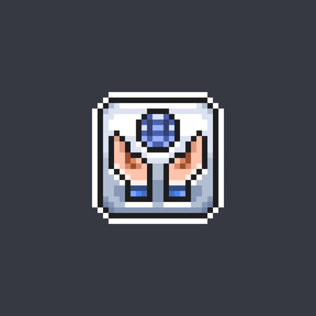 Pixel Art Hands Holding Glowing Orb | Jiffy Designs