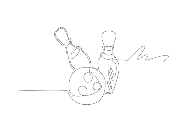 Minimalist Bowling Ball and Pins Illustration | Jiffy Designs