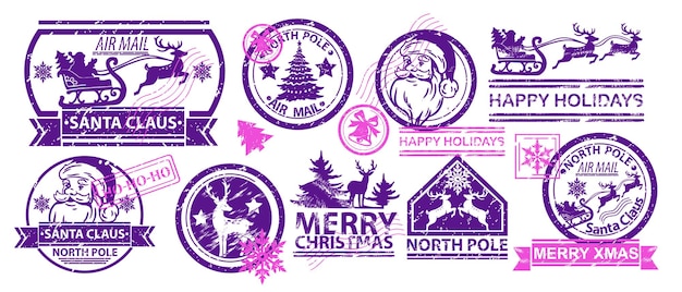 Festive Holiday Stamps: Santa, Sleigh, and North Pole Scenes | Jiffy ...