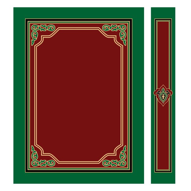 Ornate Crimson Frame on Verdant Background with Decorative Motifs ...