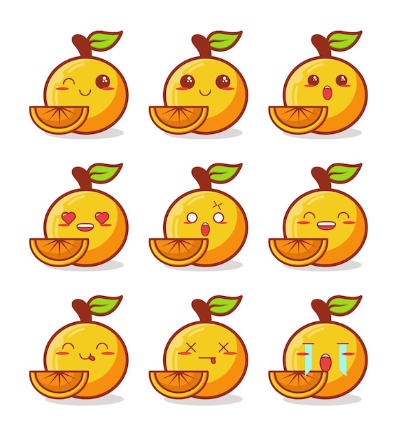 Cheerful Citrus Cuties: A Vibrant Fruit Emoji Collection | Jiffy Designs