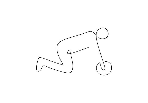 Minimalist Stick Figure Exercising in Dynamic Pose | Jiffy Designs