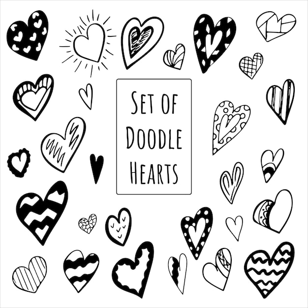 Charming Hand-Drawn Hearts in Diverse Artistic Styles | Jiffy Designs