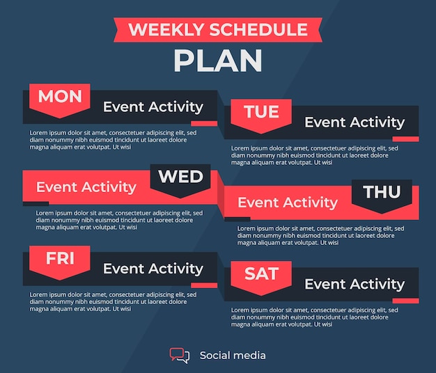 Vibrant Weekly Planner with Diverse Event Activities | Jiffy Designs