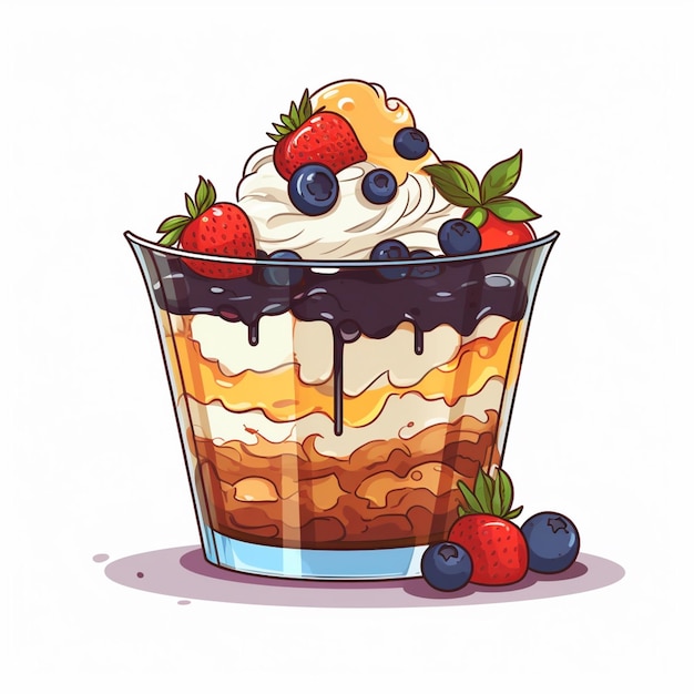 Delectable Layered Dessert with Fresh Berries and Creamy Topping ...