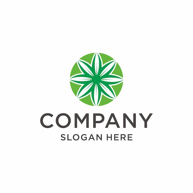 Vibrant Green Floral Logo with Stylized Leaf Design | Jiffy Designs