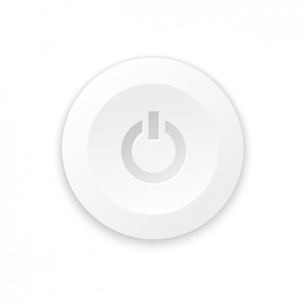 Minimalist Power Button Icon with Subtle Gray Shading | Jiffy Designs
